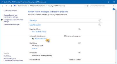 Maintenance in progress message in Windows 11/10