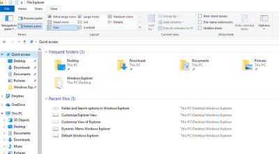 How to customize Explorer in Windows 10