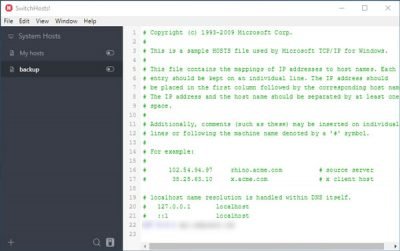 SwitchHosts Hosts file switcher for changing Windows Hosts file