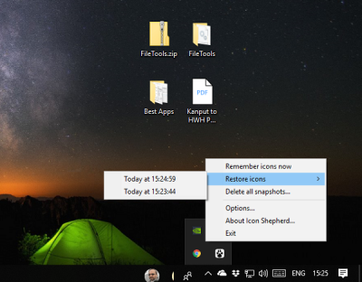 Restore desktop icon layout to original position on Windows PC