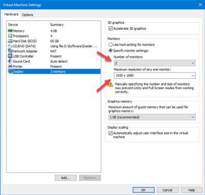 How to use Dual Monitor with VMware virtual machine
