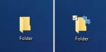 What are the 2 small blue arrow overlays which appear on desktop icons