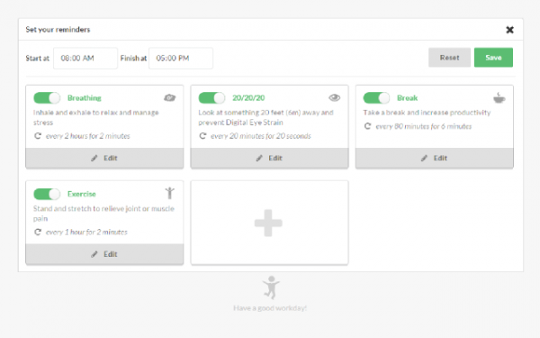 Break Reminder software to help you take a break from Computer screens