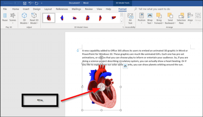 How to add animated 3D Graphics to Word document