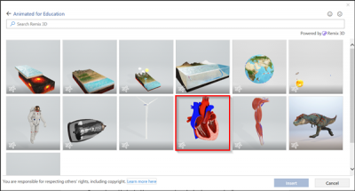 How to add animated 3D Graphics to Word document