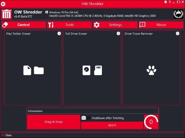 Erase your data so no one can ever recover it with OW Shredder