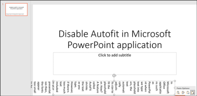How to turn off Autofit automatic text resizing in PowerPoint