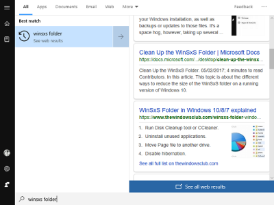 How Bing Search helps with answering Windows 11/10 queries directly