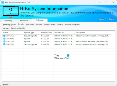 HiBit System Information for Windows: View hardware & software information