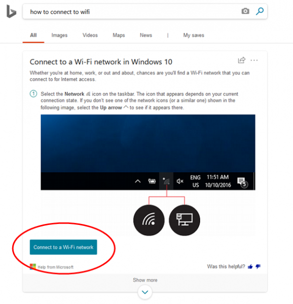 How Bing Search helps with answering Windows 11/10 queries directly