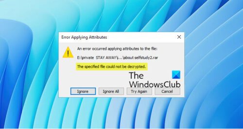 Error 0x80071771, The specified file could not be decrypted