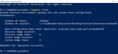 Could not find the Recovery Environment in Windows 11
