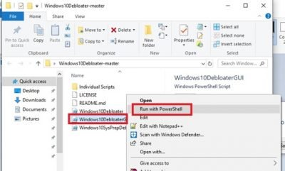 Remove Windows 10 bloatware with Windows10Debloater