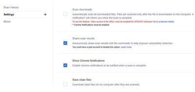 OPSWAT File Security for Chrome scans downloaded files
