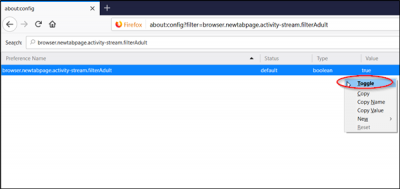 How to enable or disable Adult Filter on the New Tab Page in Firefox