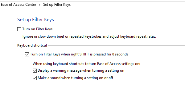 What Are Filter Keys Turn Off Or On Filter Keys In Windows 11