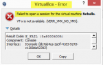 0x80004005, VirtualBox failed to open session for the virtual machine
