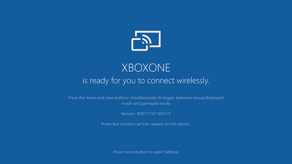 How to project PC screen to Xbox One using Wireless Adapter app