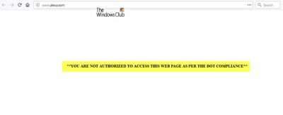 You are not authorized to access this web page as per the DoT compliance