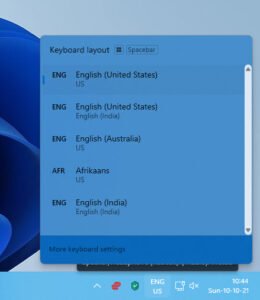 How to change Keyboard Layout in Windows 11