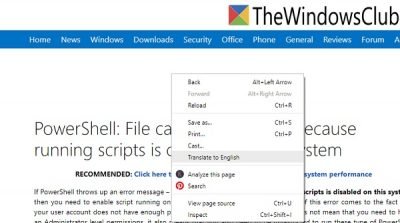 How to Translate a Web page in Chrome, Firefox and Edge