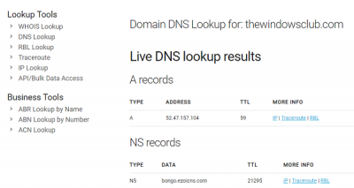 Free DNS Lookup Tools & Online services for PC