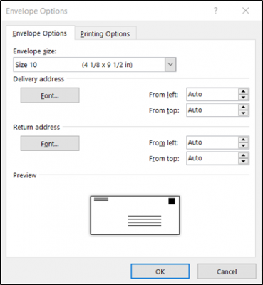 How to create and print a single envelope in Word