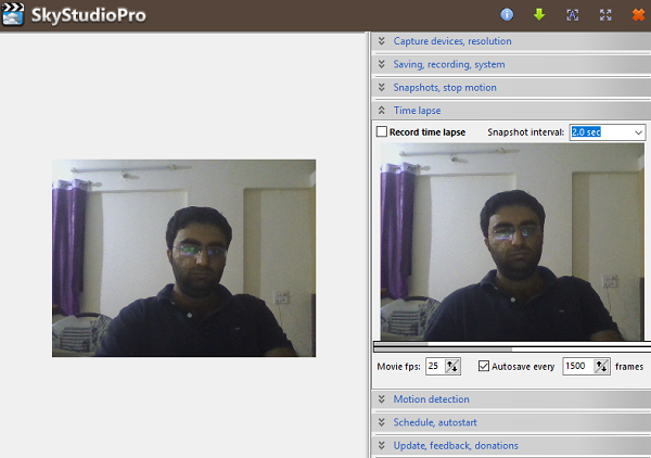 Free time-lapse and motion detection software - SkyStudioPro