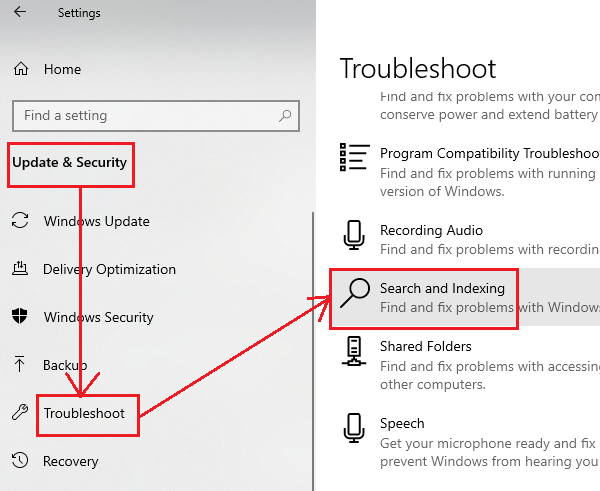 Enumerating user sessions to generate filter pools failed - Windows Search