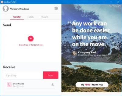 Share files with anyone with Send Anywhere for Windows PC