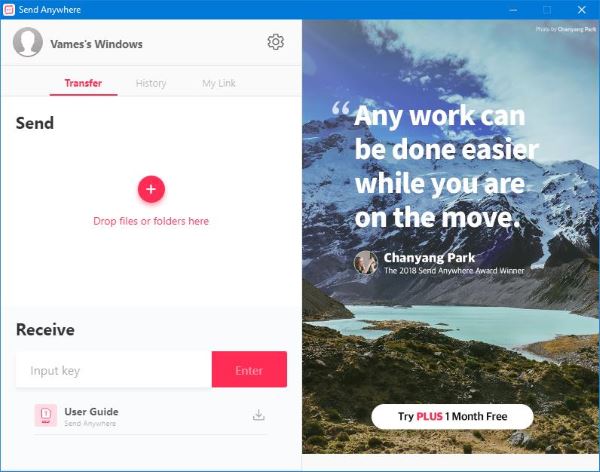 Share files with anyone with Send Anywhere for Windows PC