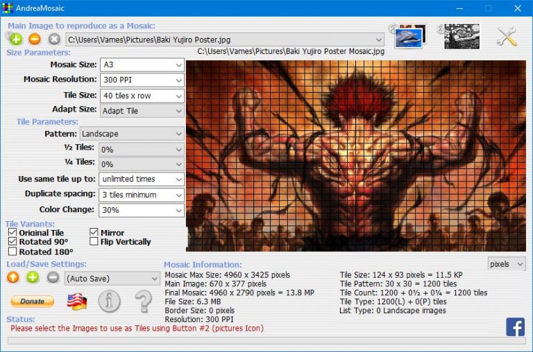 How to make a Mosaic Picture with AndreaMosaic for Windows PC