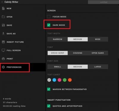 Calmly Writer is a free online distraction-free Text Editor