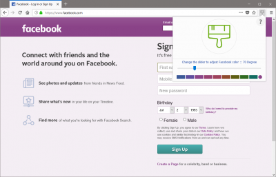How to change Facebook color scheme and style