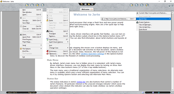 Jarte is a feature-rich free portable Word Processor for Windows PC