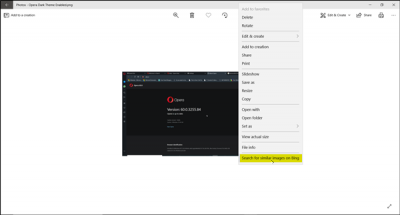 How to use Web Image Search feature of Windows Photos app