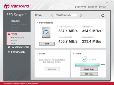 Maintain a healthy and efficient SSD with Transcend SSD Scope
