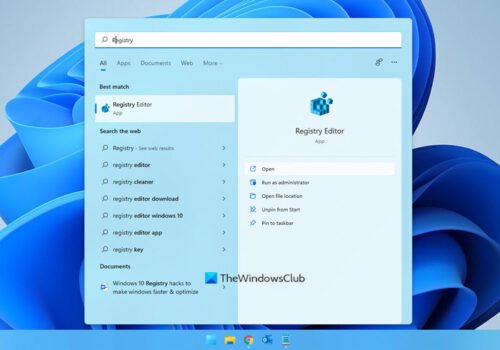 How to open Registry Editor in Windows 11