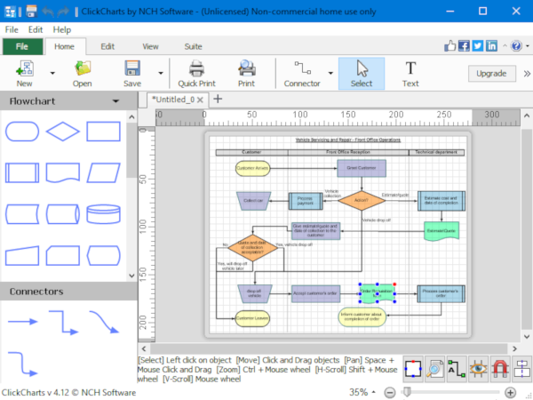 ClickCharts is a free Diagram & Flowchart software for Windows 10