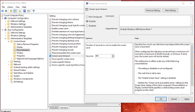 How to change Screensaver timeout settings in Windows 11