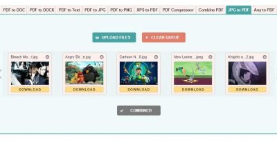 Convert JPG, PNG images to PDF using online tools or software