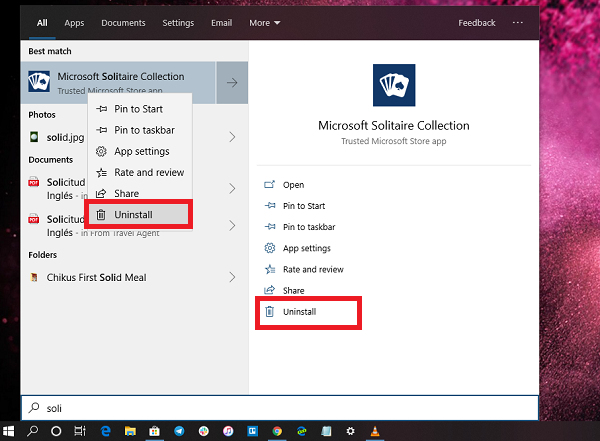 How to uninstall Microsoft Solitaire Collection in Windows 10