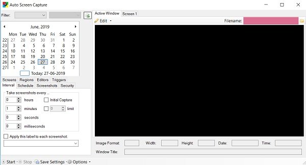 Automatically take screenshots every second using Auto Screen Capture Automatically take screenshots every second using Auto Screen Capture