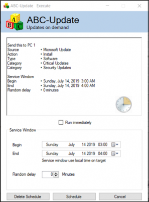 Schedule Windows Update download & install time using ABC-Update