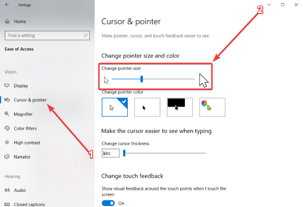 Change Mouse Cursor size, color, scheme on Windows 11