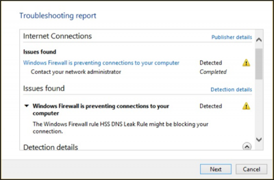 Windows Firewall is preventing or blocking connections to computer