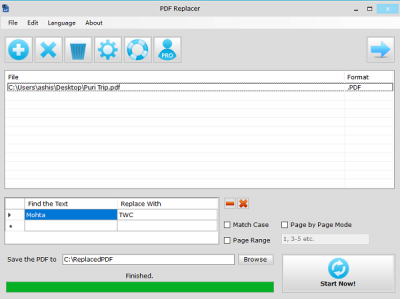 How to bulk replace text in PDF files using PDF Replacer