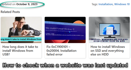How to check when a website was last updated