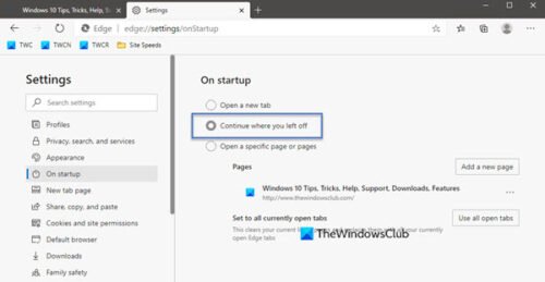 Continue where you left off not working on Chrome or Edge