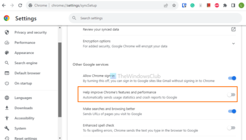 Stop Google Crash Reports from sending personal information